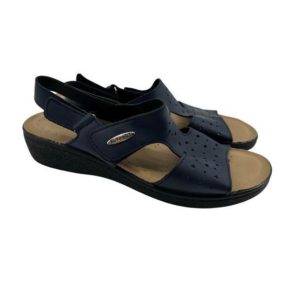 Fly Flot | Shoes | Fly Flot Womens Slingback Sandals Wedge Navy Comfort ...